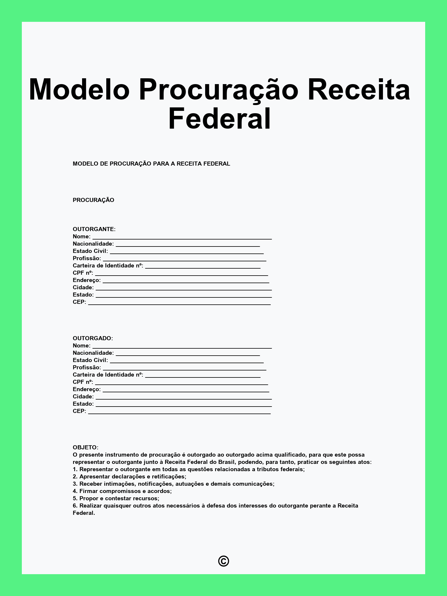 Modelo Procuração Receita Federal